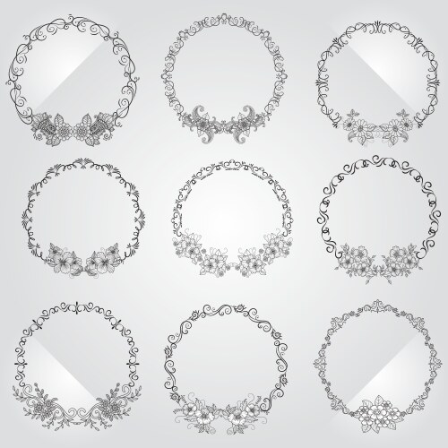 Circle wreath shape design Royalty Free Vector Image