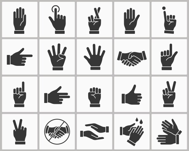 Counting hand signs - buttons isolated Royalty Free Vector