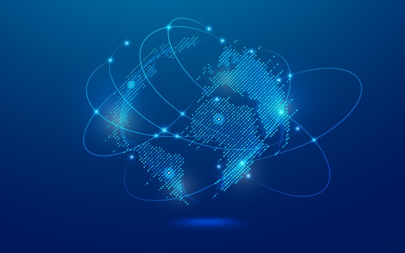 Globe connections network design Royalty Free Vector Image