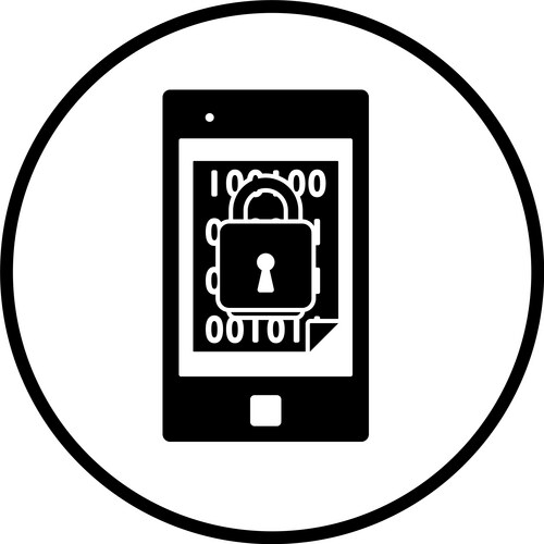 Mobile device security threat concept Royalty Free Vector