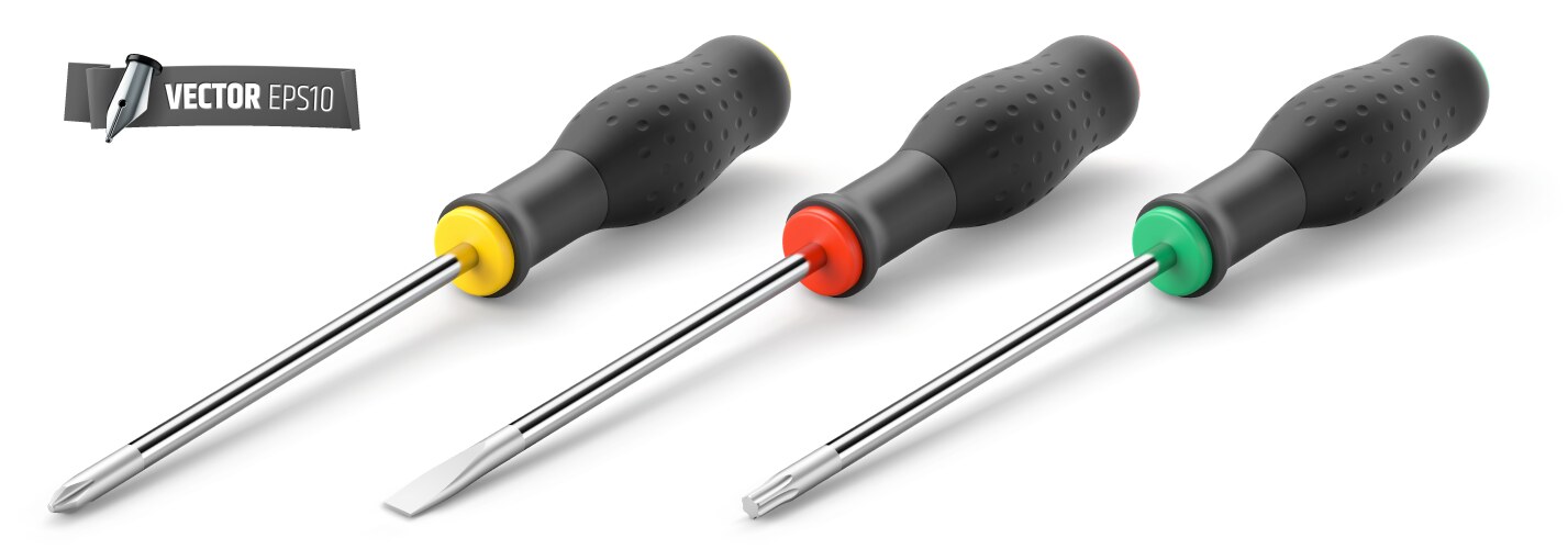 Realistic screwdriver Royalty Free Vector Image