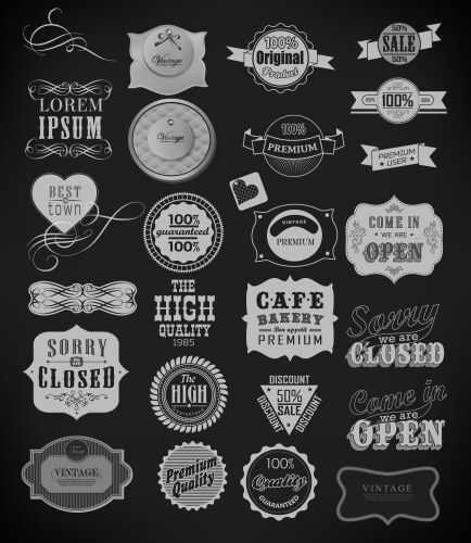 Vintage label set Royalty Free Vector Image - VectorStock