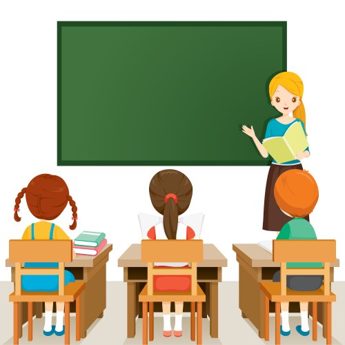 Teachers and students clipart set Royalty Free Vector Image