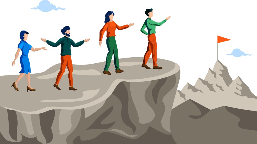 Team building success with trophy Royalty Free Vector Image