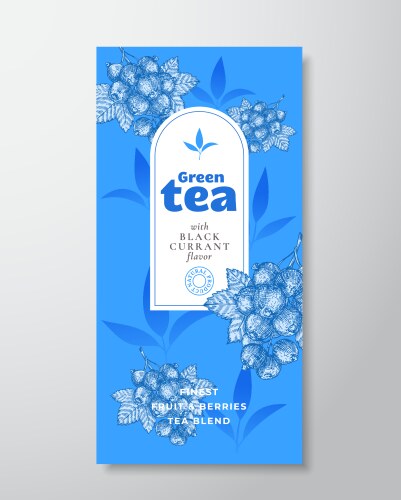 Fruit and berries tea label template abstract Vector Image