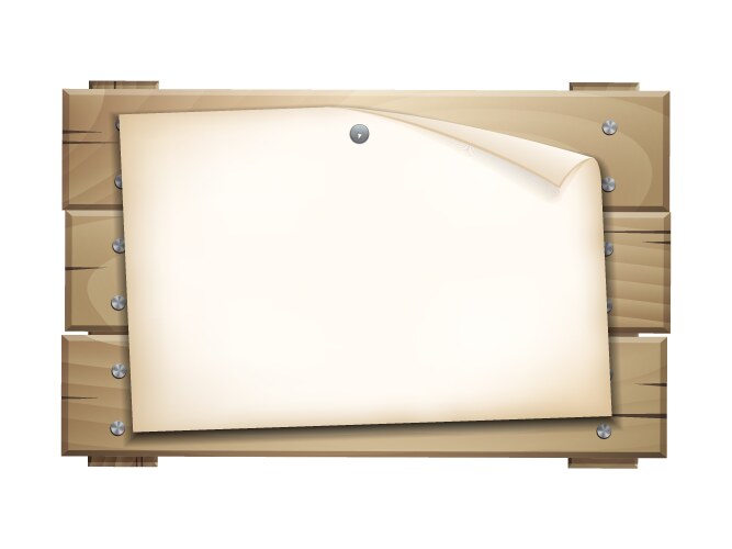 Announcement on wooden board Royalty Free Vector Image