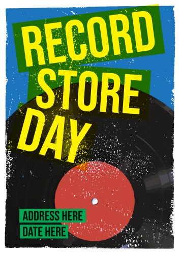 Record store day gig poster flyer template Vector Image