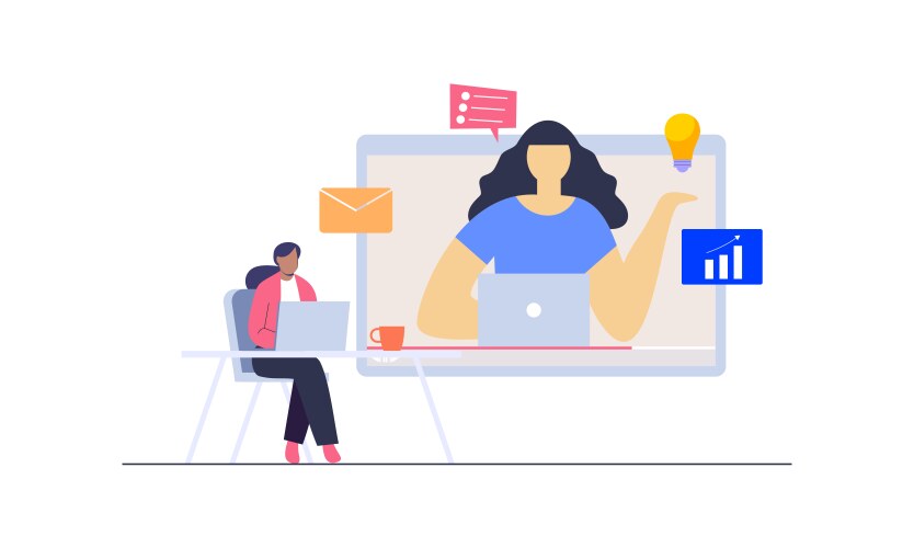 Webinar online training idea of education Vector Image