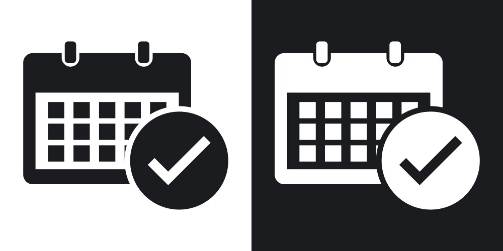 Calendar check icon icon set Royalty Free Vector Image