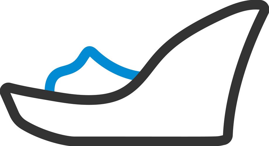 A tan and purple platform sandal Royalty Free Vector Image