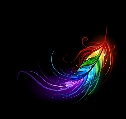 Infinity symbol with feather Royalty Free Vector Image
