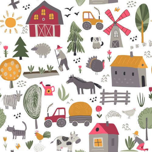 Labels with different farm animals Royalty Free Vector Image
