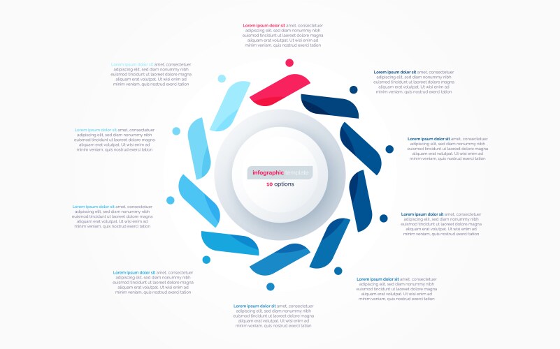 Seven option circle infographic design template Vector Image