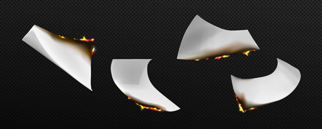 White a4 paper sheet burning with fire Royalty Free Vector