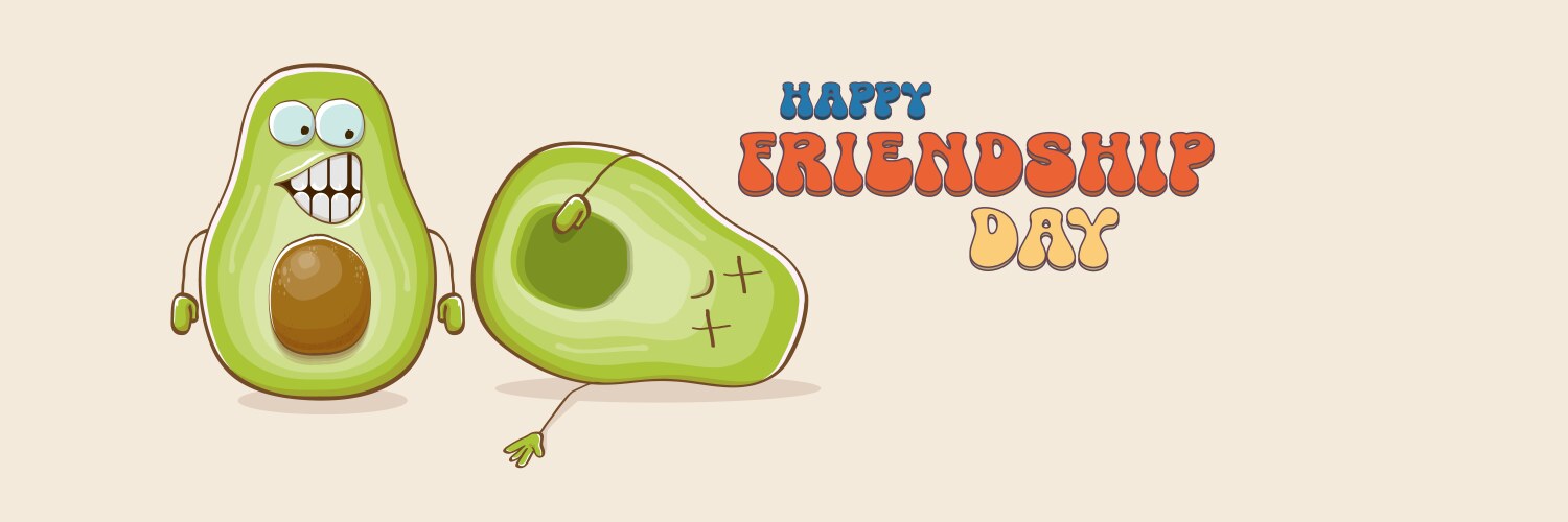 Happy friendship day cartoon comic horizontal Vector Image
