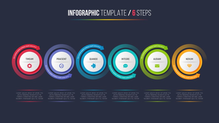 Four steps infographic process chart with circular