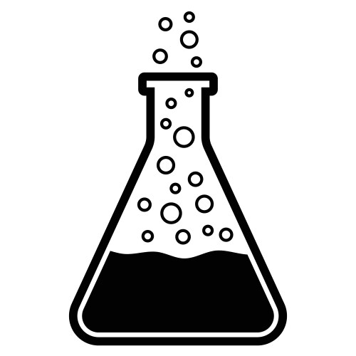 Erlenmeyer flask icon with doodle style Royalty Free Vector