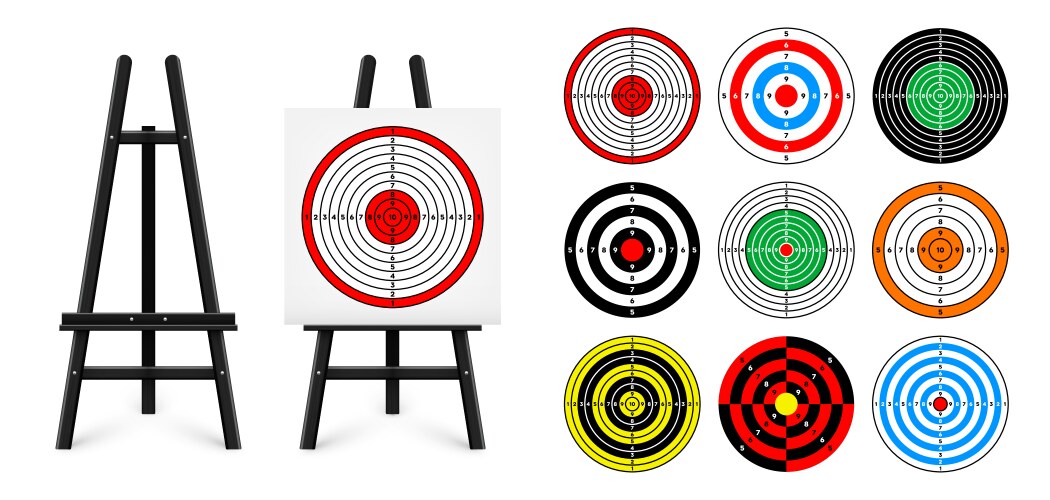 Shooting range paper target with divisions marks Vector Image