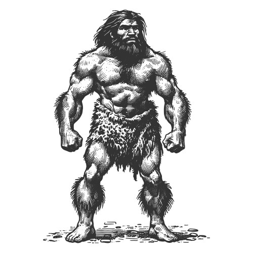 Prehistoric pete cheerful caveman icon ancient Vector Image
