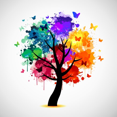 Colorful tree background Royalty Free Vector Image