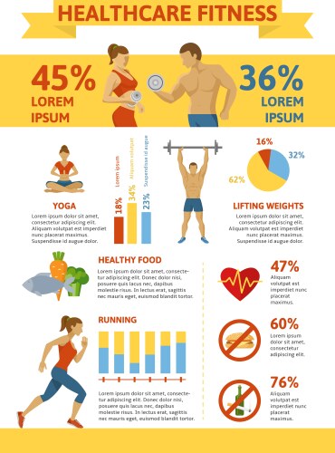Infographic sport for health Royalty Free Vector Image