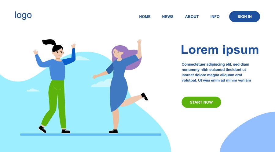 Group young friends having fun together Royalty Free Vector