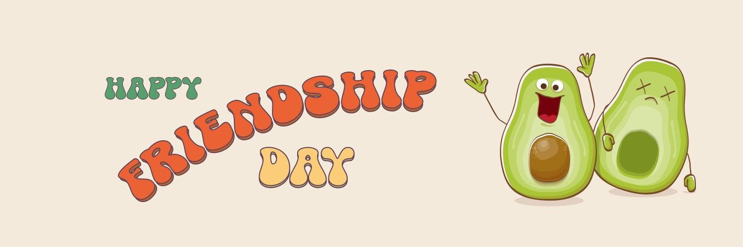 Happy friendship day cartoon comic horizontal Vector Image