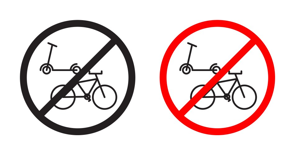 No scooters sign icon set prohibition Royalty Free Vector