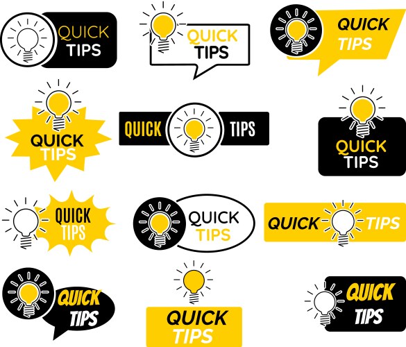 Quick Tips Icon Tips And Tricks Symbol Quick Tips Icon Stock