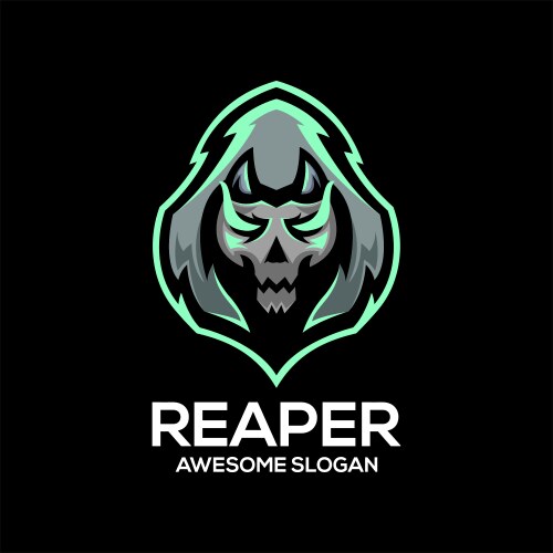 Grim reaper gaming logo Royalty Free Vector Image