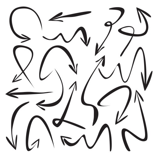 Set of hand drawn arrows Royalty Free Vector Image