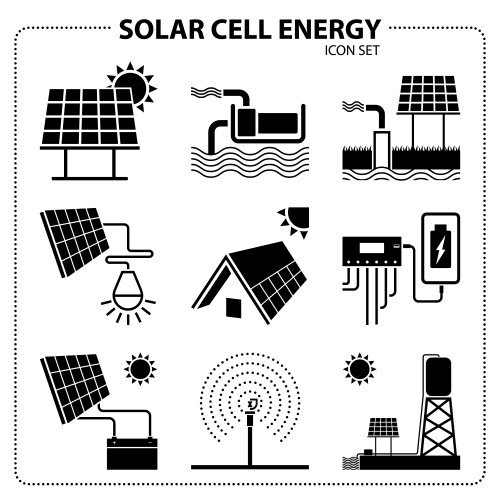 Solar system planets black icons set image Vector Image