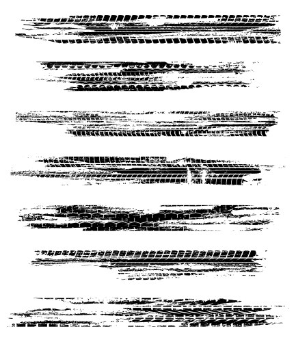 Off road tire track trail print texture Royalty Free Vector