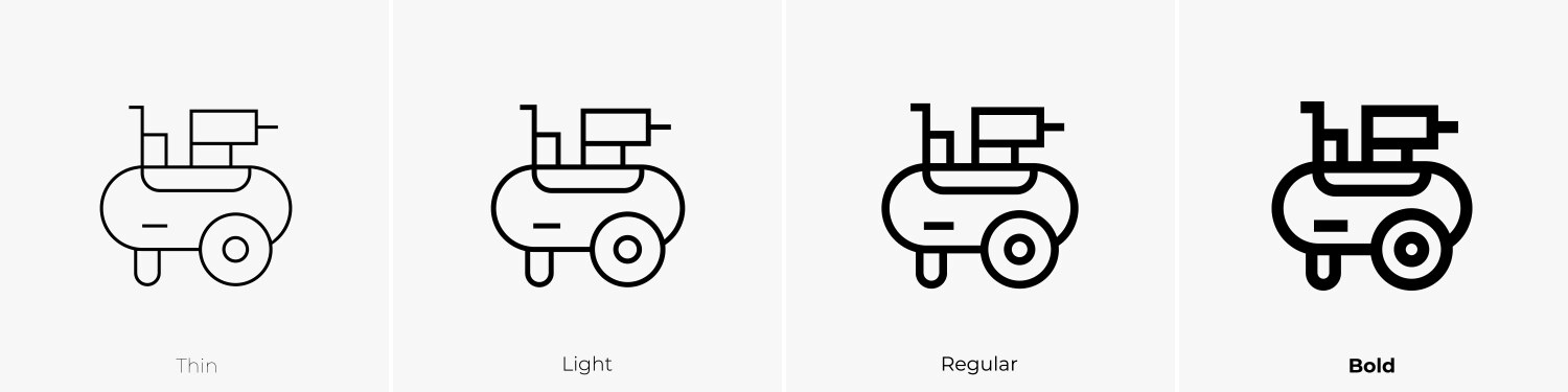 Air inflator icon thin light regular and bold Vector Image