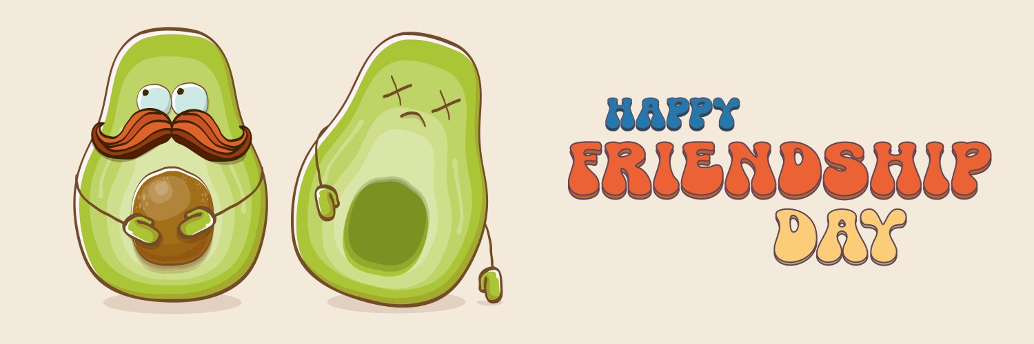 Happy friendship day cartoon comic horizontal Vector Image