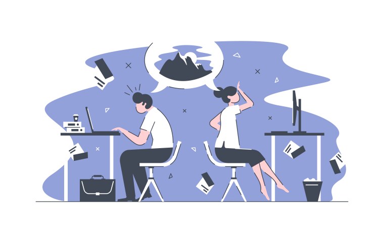 Office swimming pool isolated cartoon Royalty Free Vector