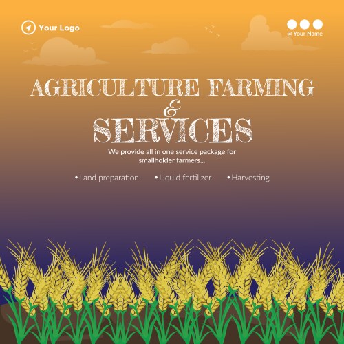 Agriculture and farming banner design Royalty Free Vector