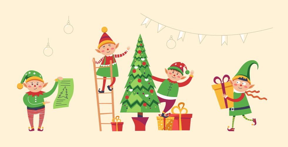 Cartoon Christmas Elves Vector Images (over 2,500)