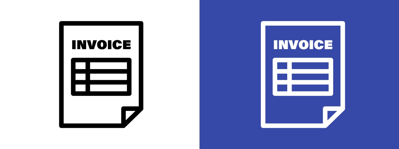 Invoice document logo sign set outline Royalty Free Vector