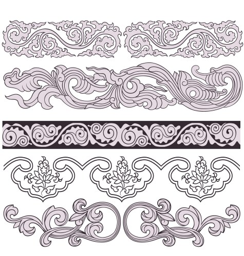 Floral scroll pattern Royalty Free Vector Image
