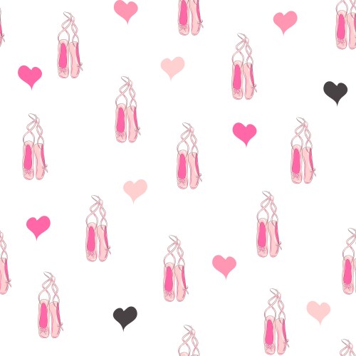 Seamless pattern with ballet pointe shoes Vector Image