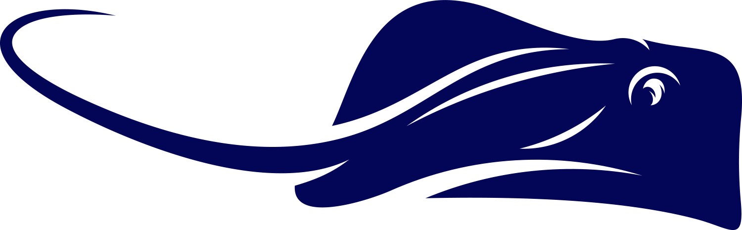 Stingray logo flat design Royalty Free Vector Image