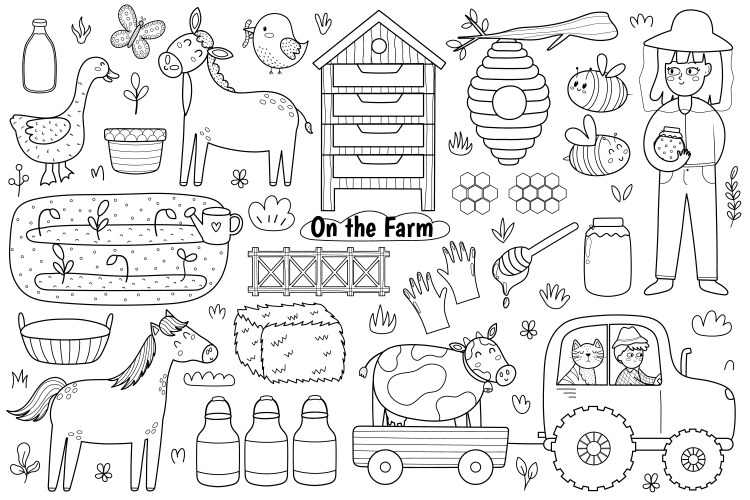 Farm Animals Clipart Black White Vector Images (over 3,200)