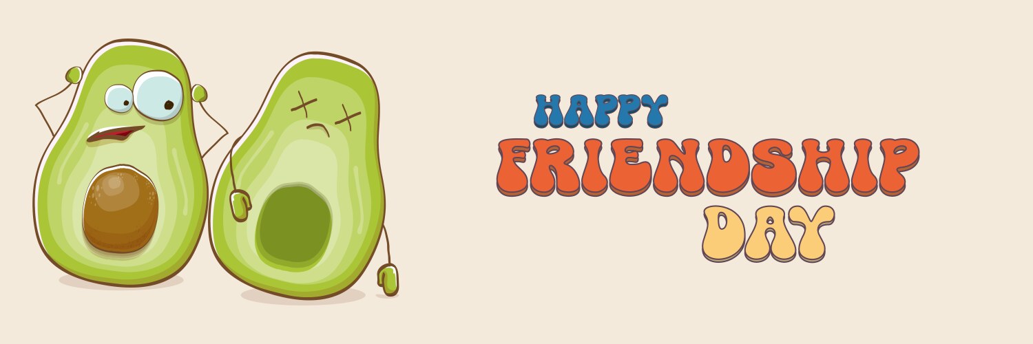 Happy friendship day cartoon comic horizontal Vector Image