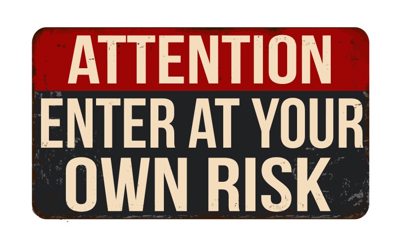 Vintage Rusty Caution Sign Royalty Free Vector Image