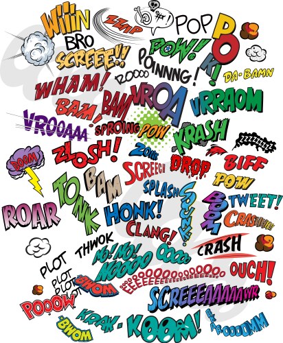 Comic book words Royalty Free Vector Image - VectorStock