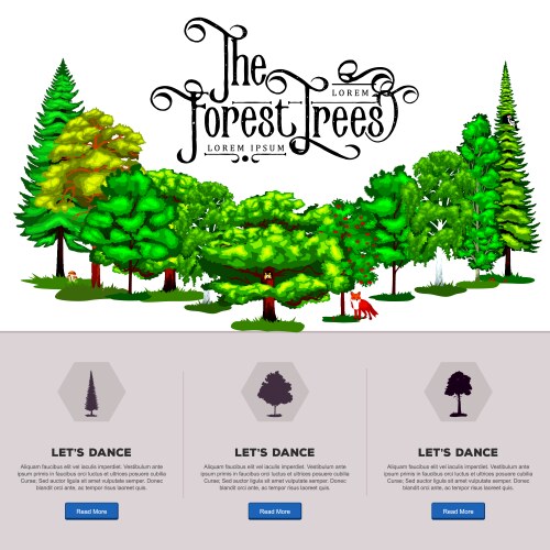 Green bushes and tree crown with white flowers Vector Image