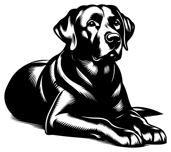 Labrador retriever dog silhouette designisolated Vector Image