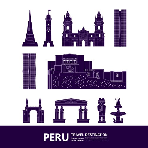 Peru printable patches spanish and native Vector Image
