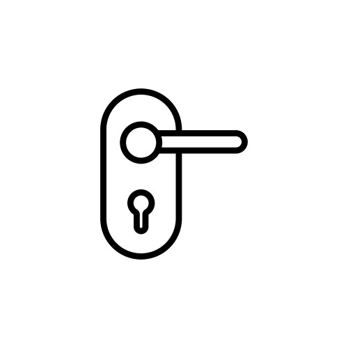 Door handle icon set knob lock latch symbol Vector Image